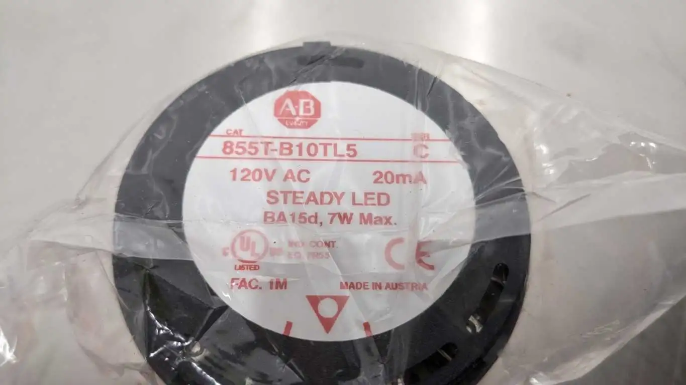 Allen-Bradley 855T-B10TL5 Signal Light Tower Ser C Amber 120VAC Steady ...