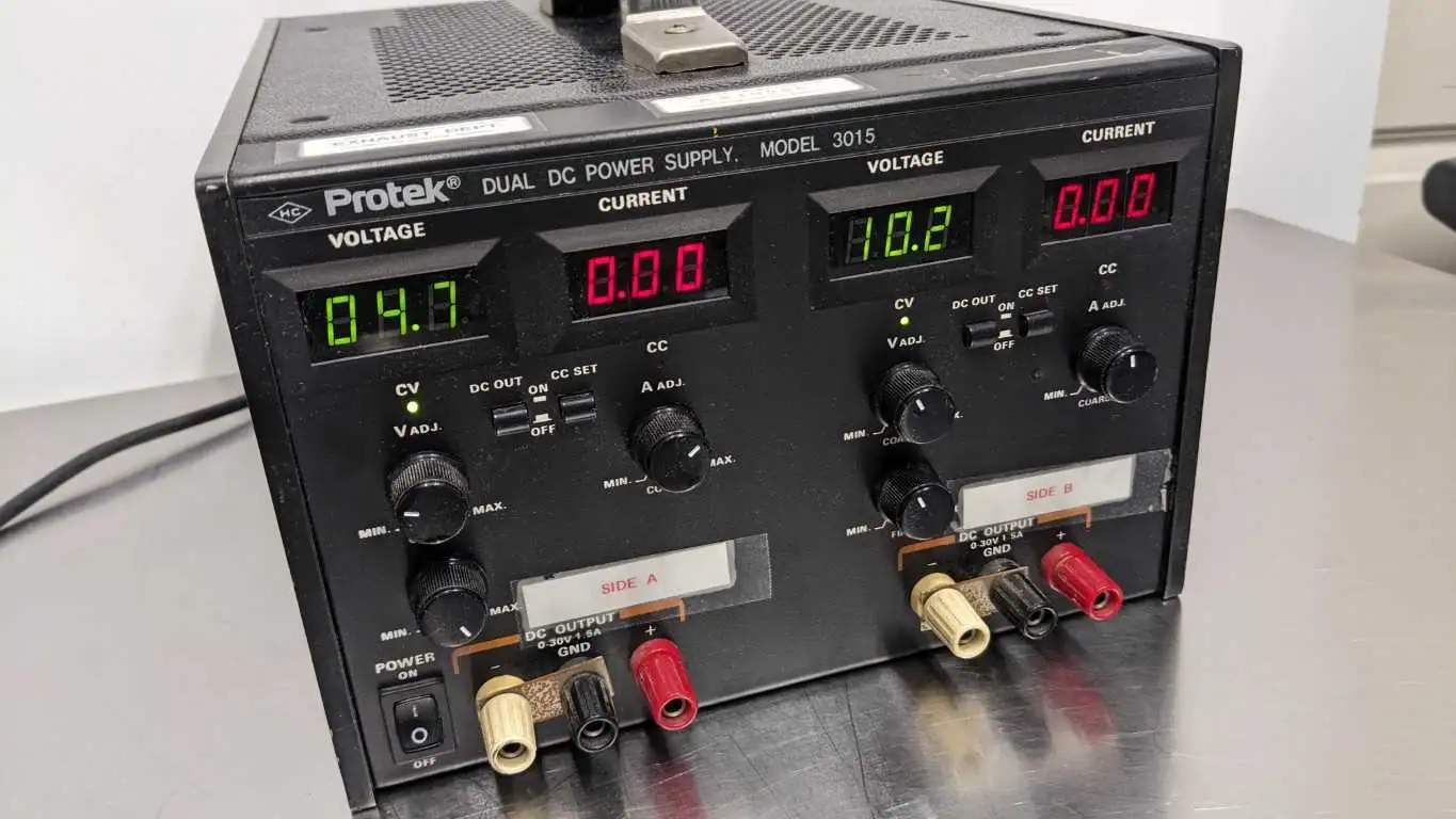 Protek 3015 Dual DC Power Supply 115/230VAC 0-30VDC 1.5A – NEO Surplus