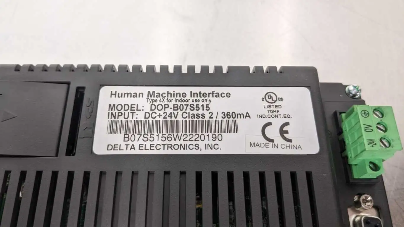 Delta DOP-B07S515 HMI Touch Screen Human Machine Interface Powered Up ...